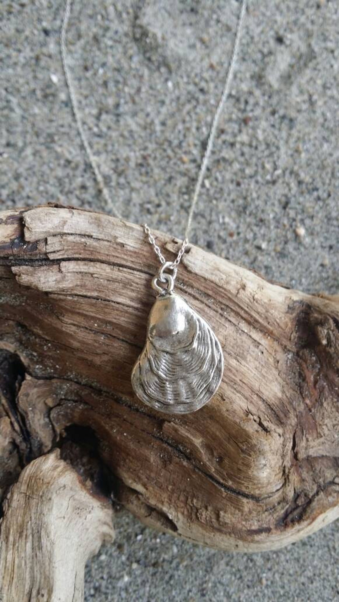 Silver Shell Necklace, Oyster, Sea Shell, Silver Necklace, Tiny Shell ...