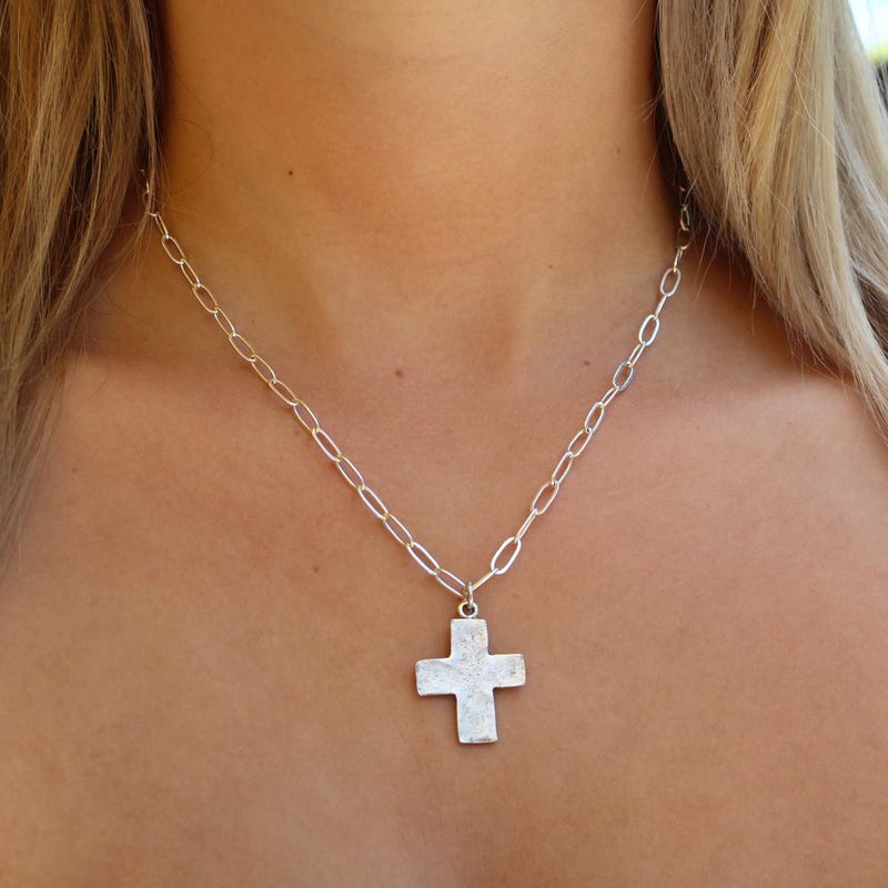 Chunky Cross Necklace - Etsy