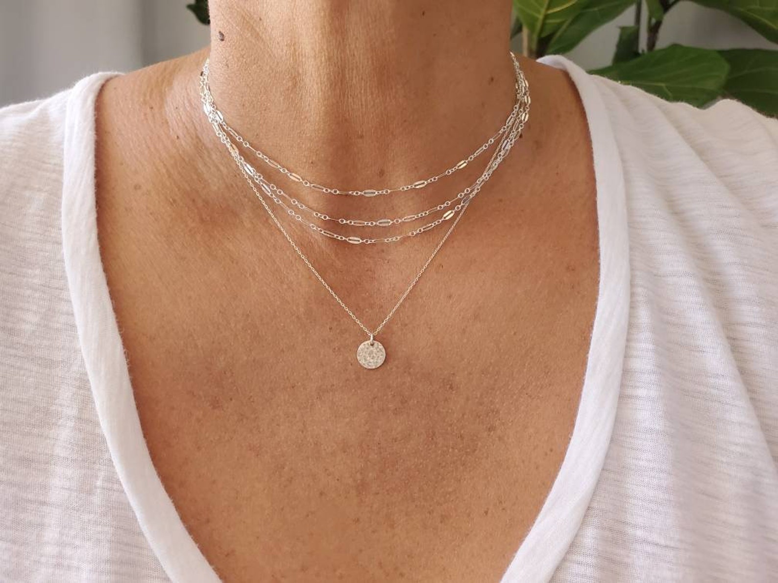 Double Necklace Set Set of 2 Gold Silver Two Necklaces | Etsy