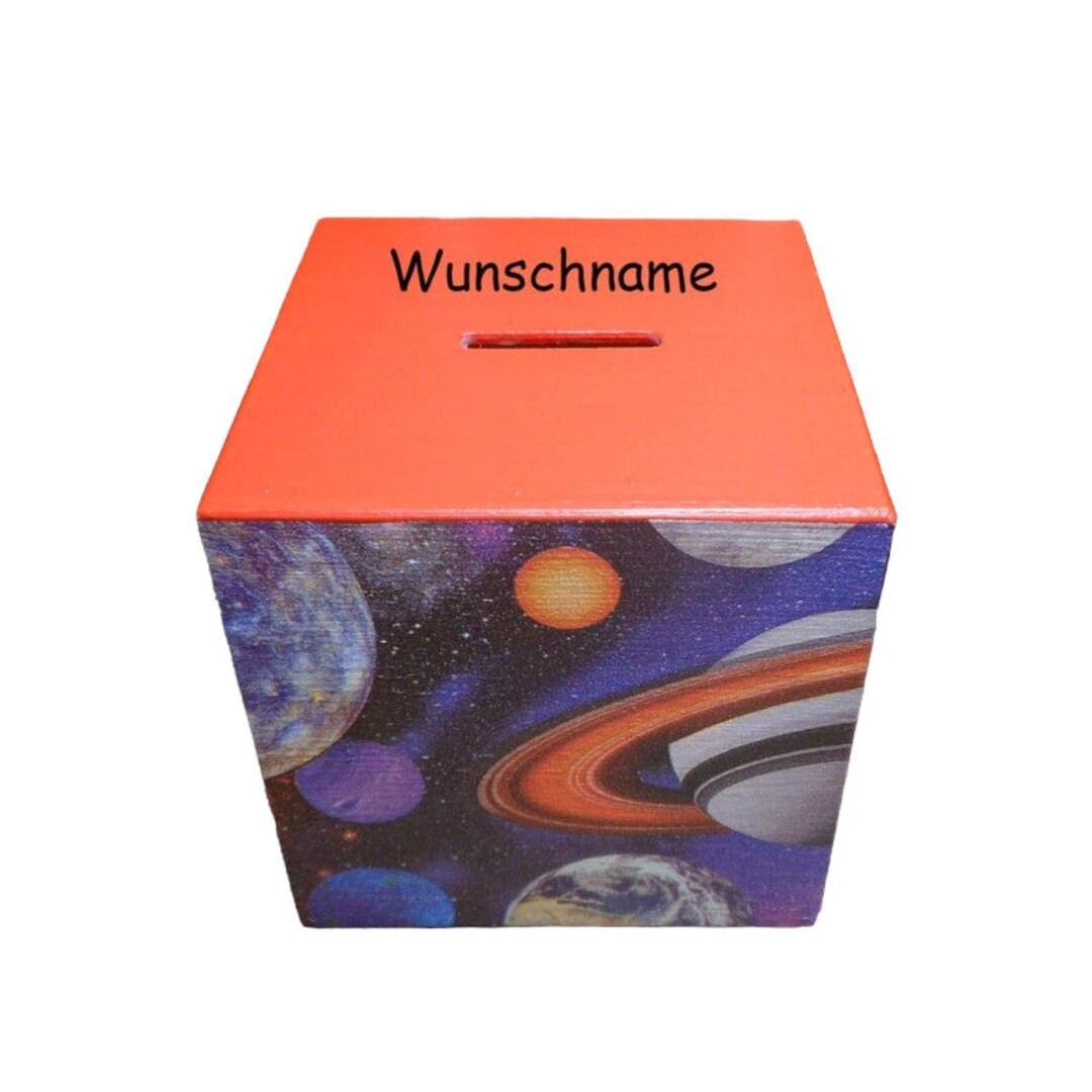 Money Box Cube Space Personalized for Children 10 X 10 X 10 Cm - Etsy