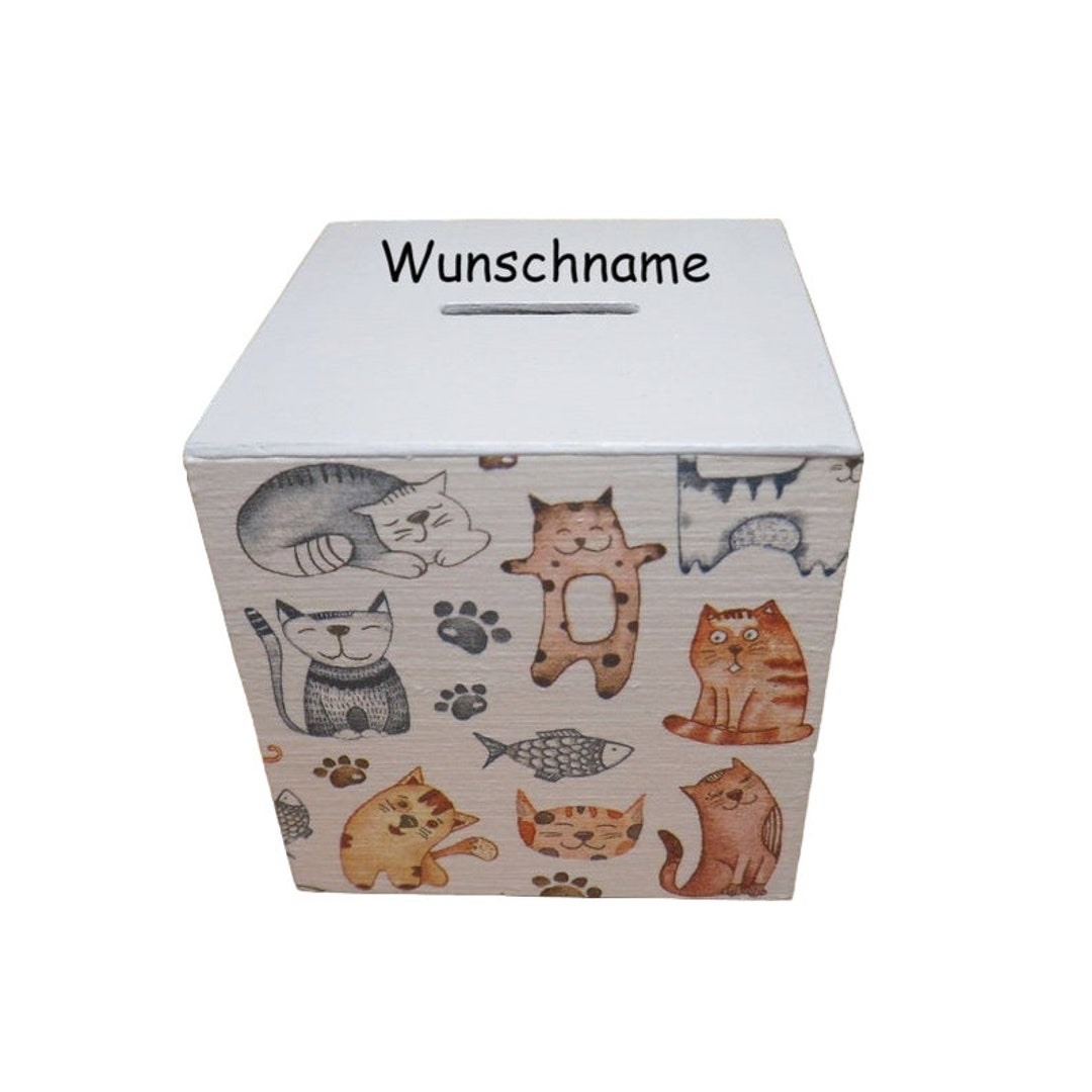 Money Box Cube Cats Personalized for Children 10 X 10 X 10 Cm - Etsy