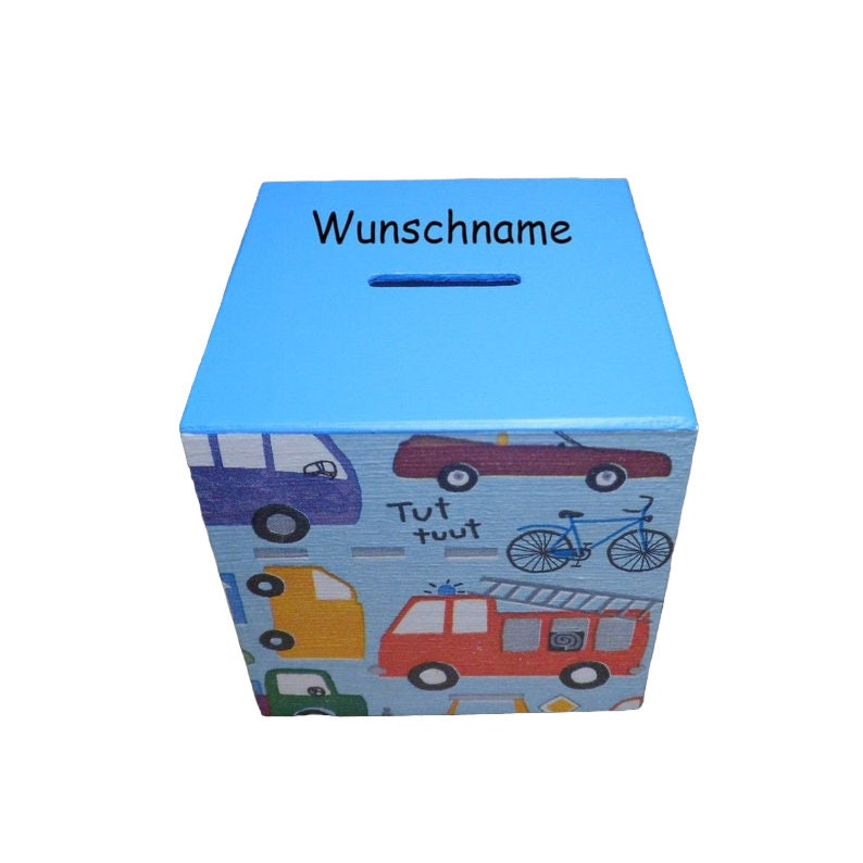 Money Box Cube Cars Personalized for Children 10 X 10 X 10 Cm - Etsy
