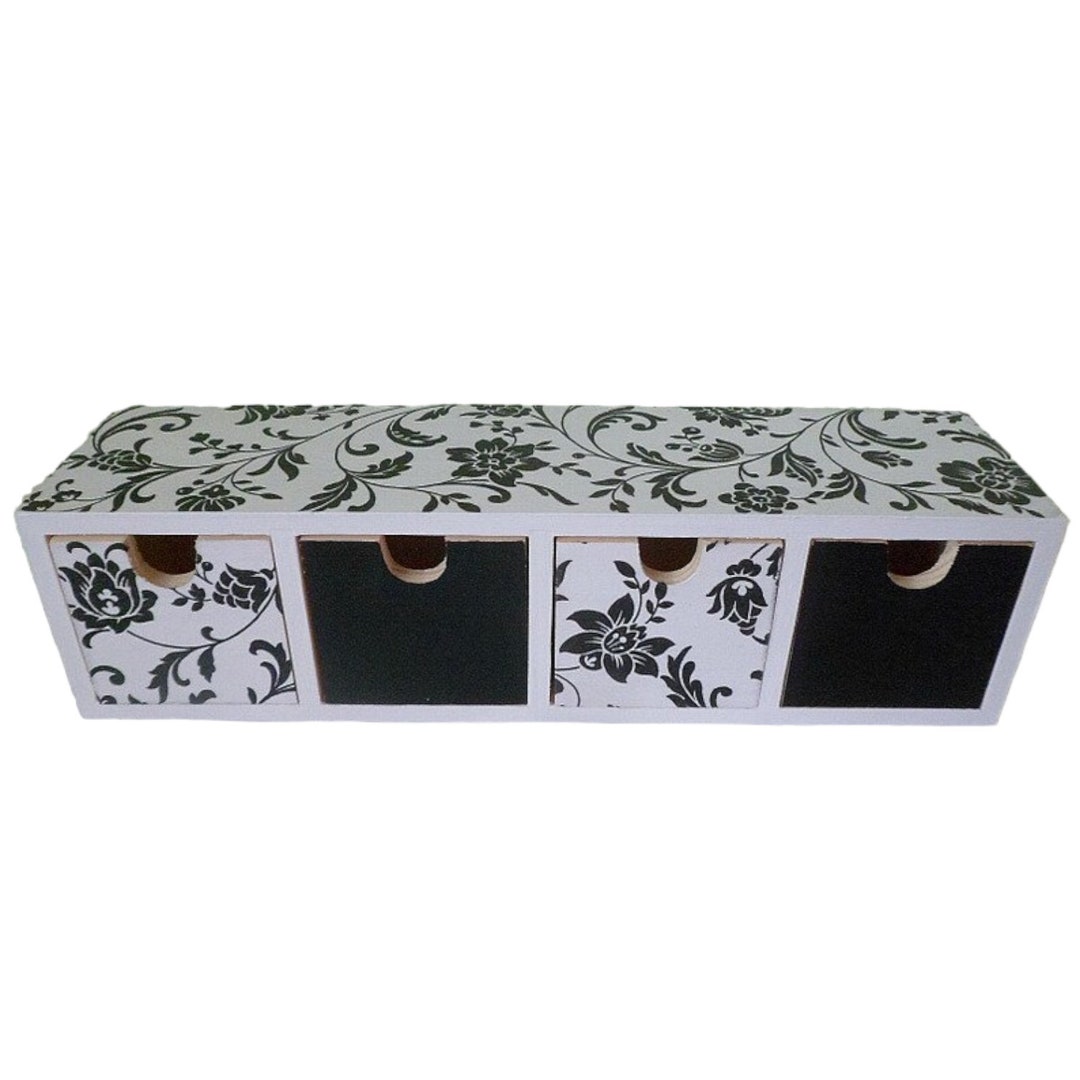 Mini Chest of Drawers Black White - Etsy