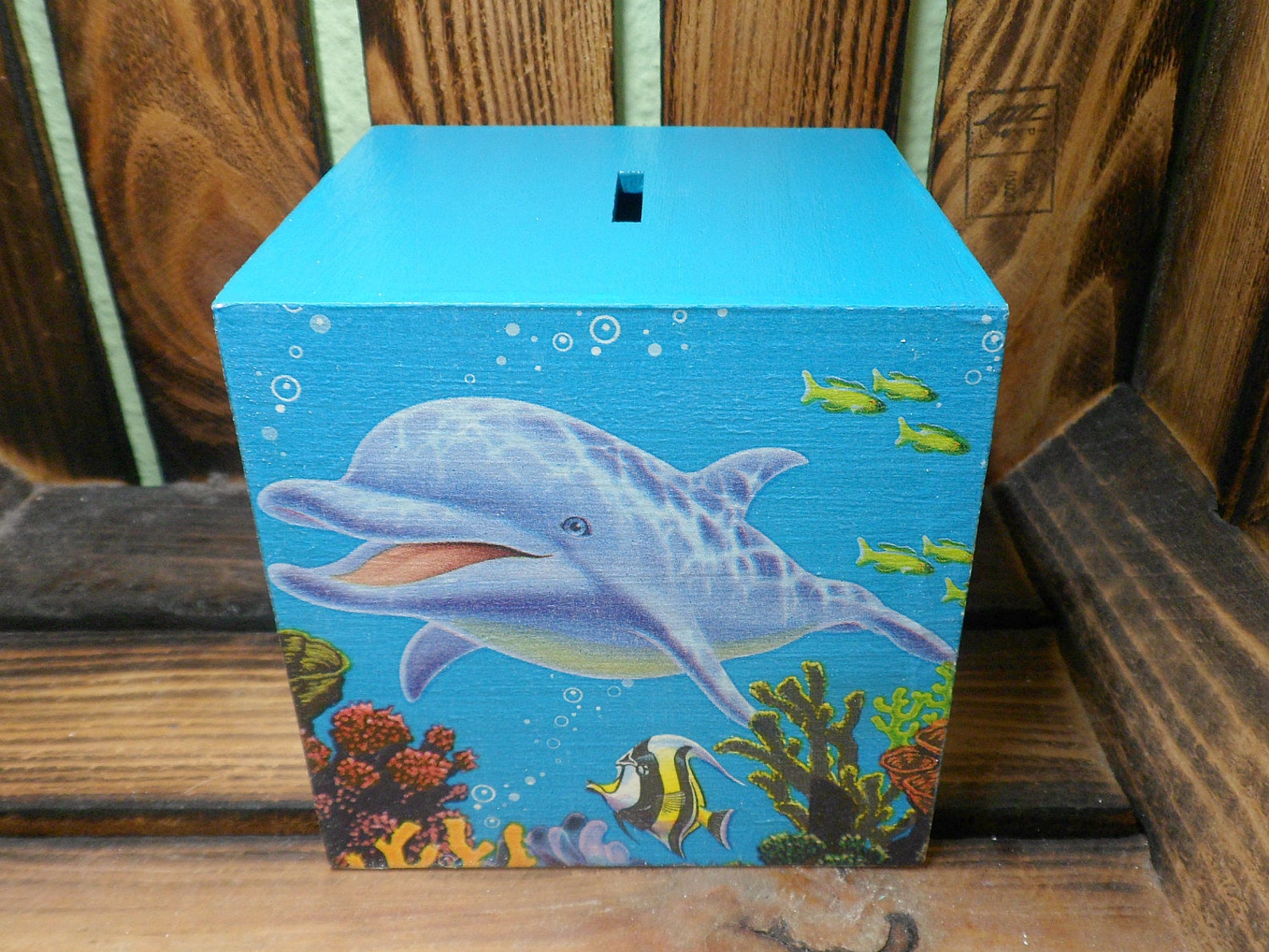 Money Box XL Dolphin Sea Turtle Personalized for Children 12 X - Etsy