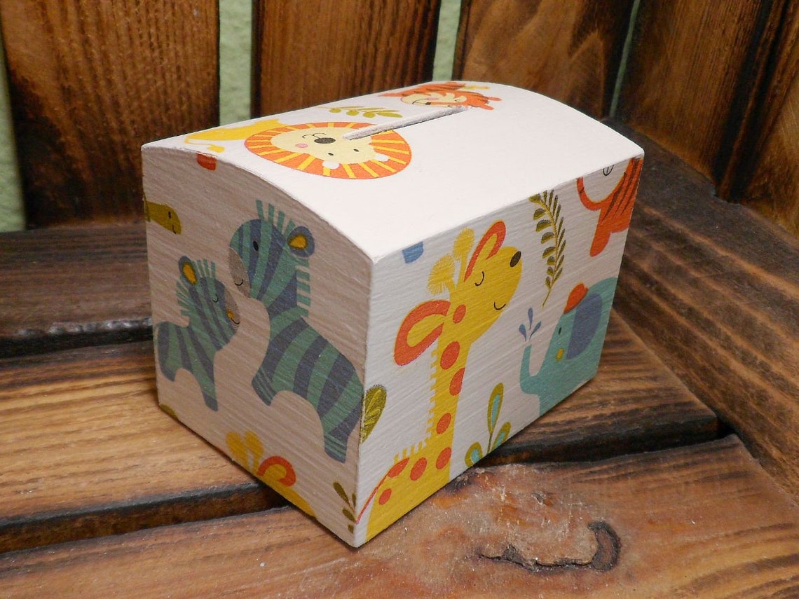 Spardose Giraffe Elefant Tiere aus Holz mit Namen 10x8x7cm | Etsy