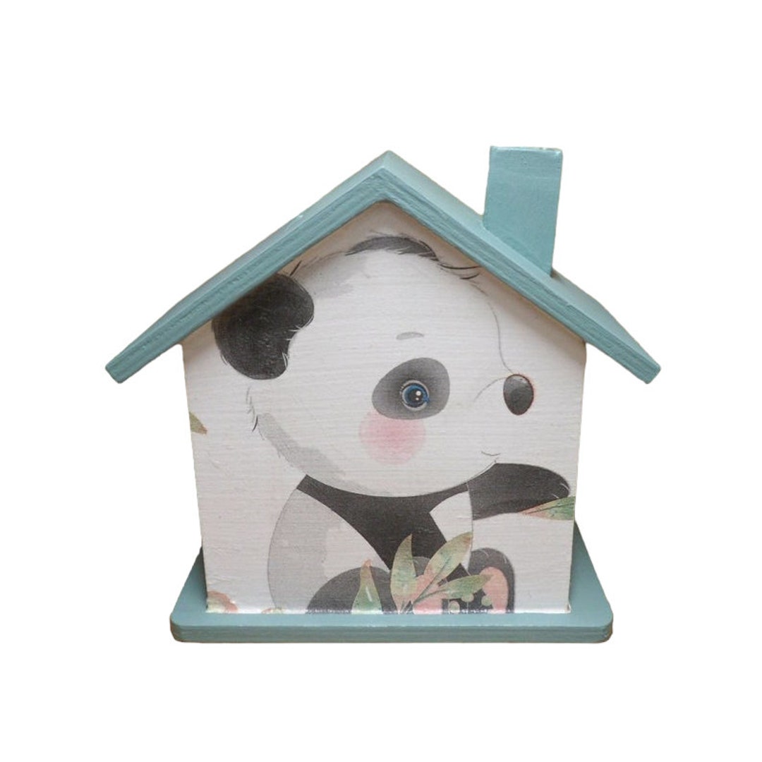 Money Box House Personalized With Panda 15 X 8 X 14.5 Cm - Etsy
