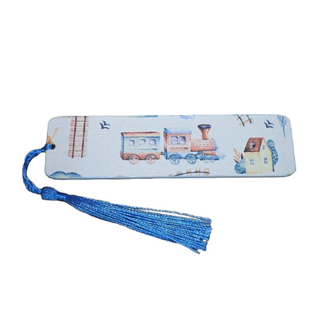Small Wooden Bookmark, 12 X 3.2 Cm, Customizable, With Train Locomotive ...