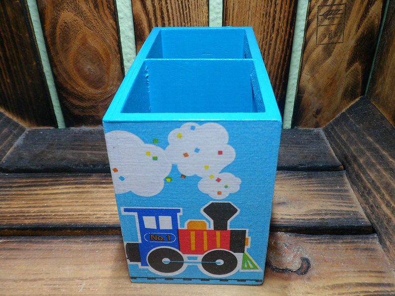 Wooden Pencil Box With Locomotive - Etsy