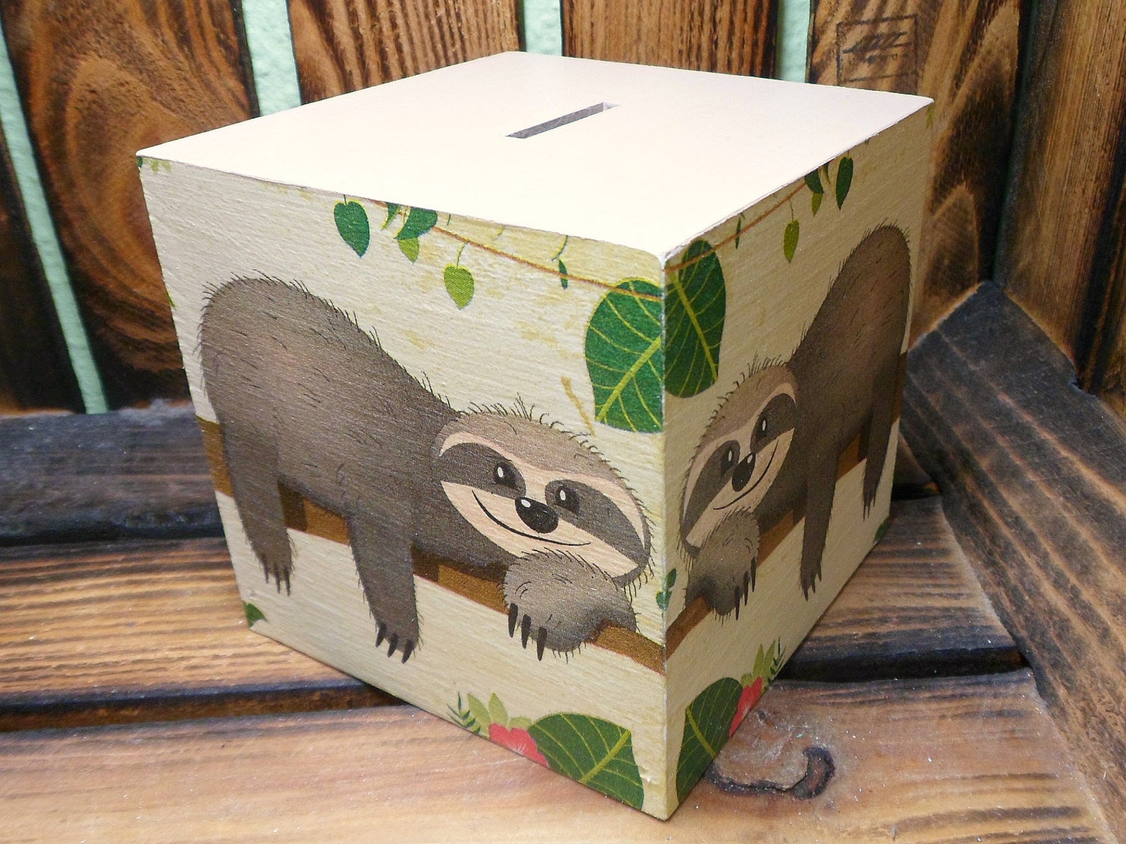 Money Box XL Sloth Personalized for Children 12 X 12 X 12 Cm - Etsy