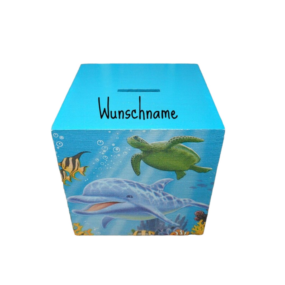 Money Box Dolphin Sea Turtle Personalized for Children 12 X 12 X 12 Cm ...
