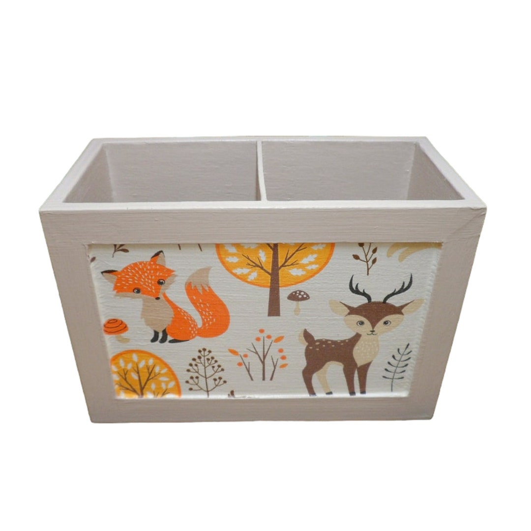 Wooden Pen Box With Fox Forest Animals Deer - Etsy