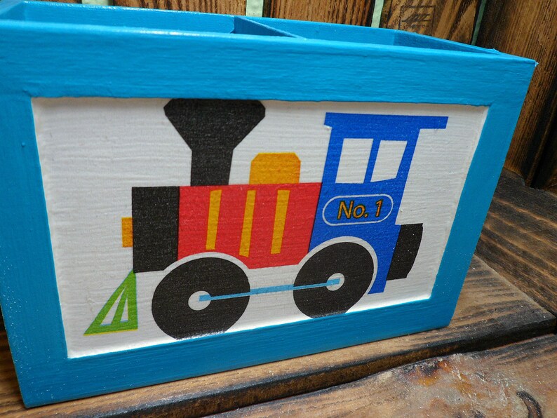 Wooden Pencil Box With Locomotive - Etsy