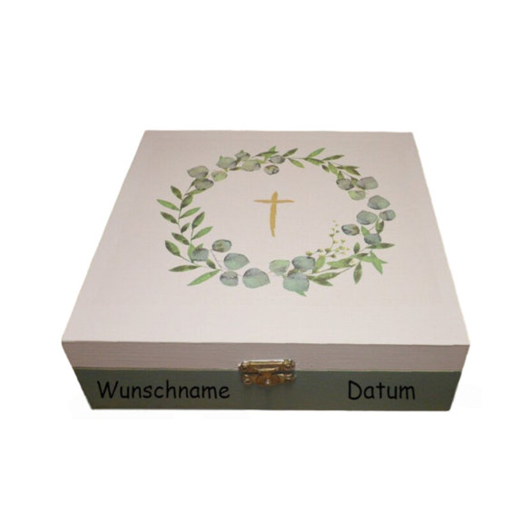 Box With Cross for Baptism, Communion, Confirmation Personalized 18 ...