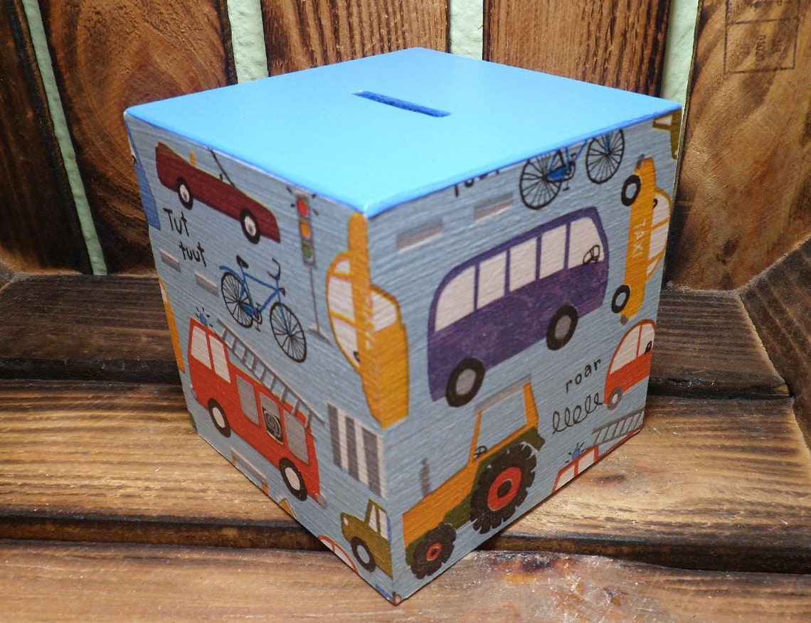 Money Box Cube Cars Personalized for Children 10 X 10 X 10 Cm - Etsy