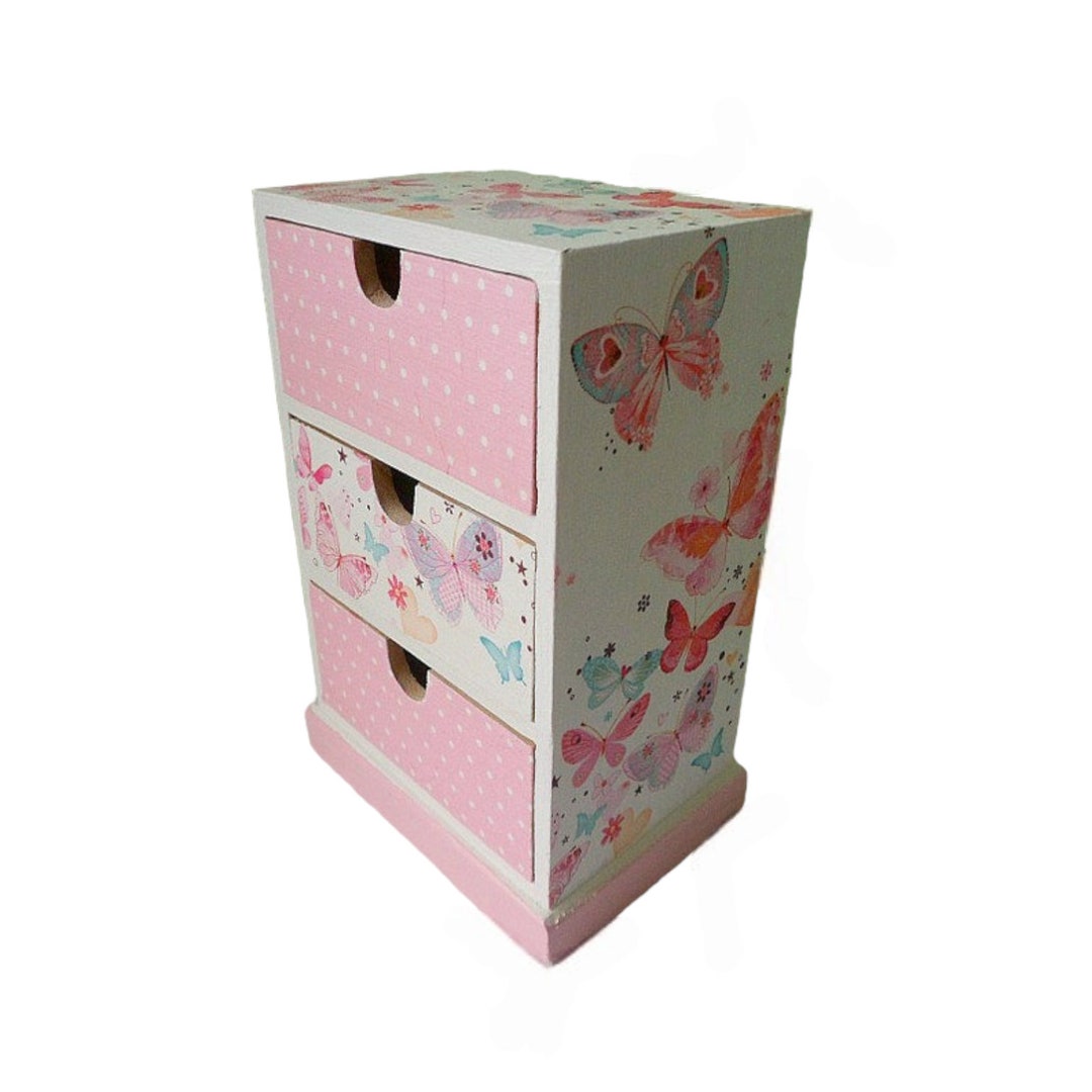 Mini Chest of Drawers Butterflies Made of Wood for Storage - Etsy