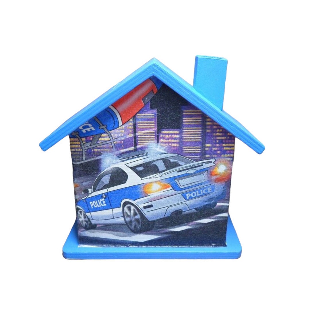 Money Box House With Police Personalized 15 X 8 X 14.5 Cm - Etsy
