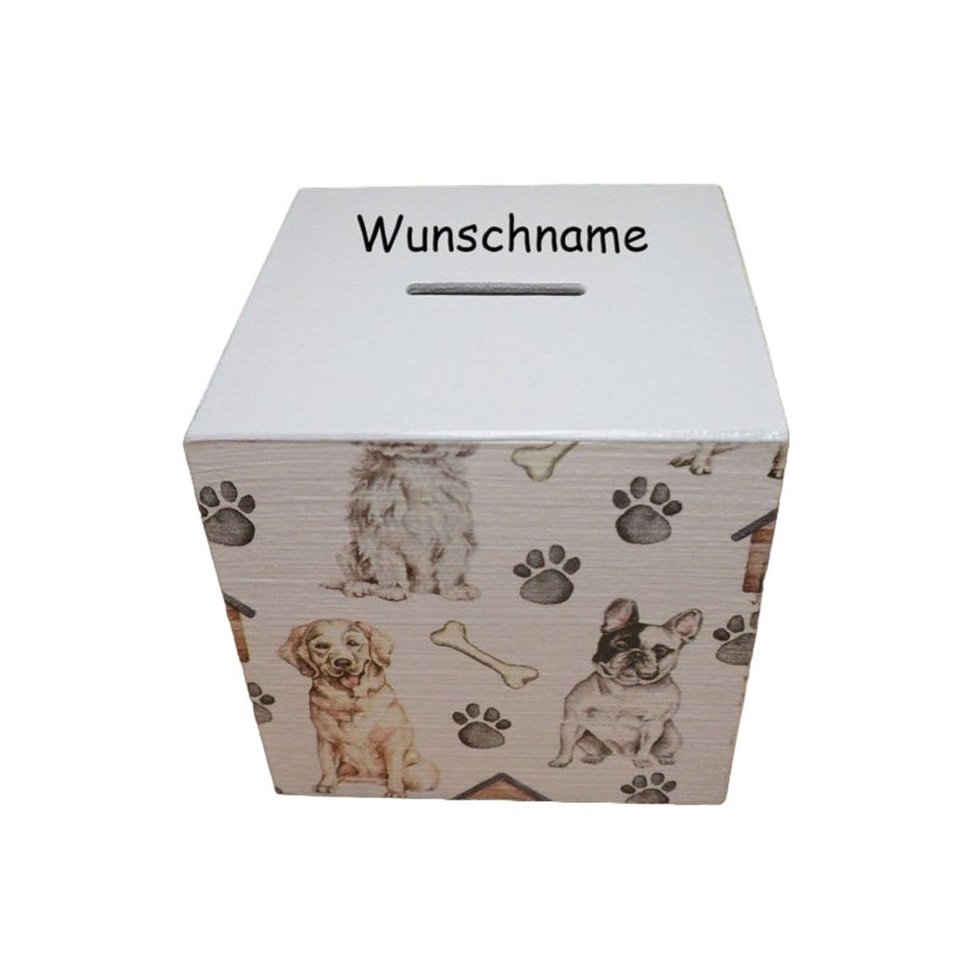 Money Box Cube Dogs Personalized for Children 10 X 10 X 10 Cm - Etsy UK