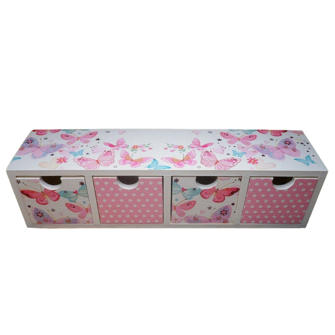 Mini Chest of Drawers Butterflies Made of Wood for Storage - Etsy UK
