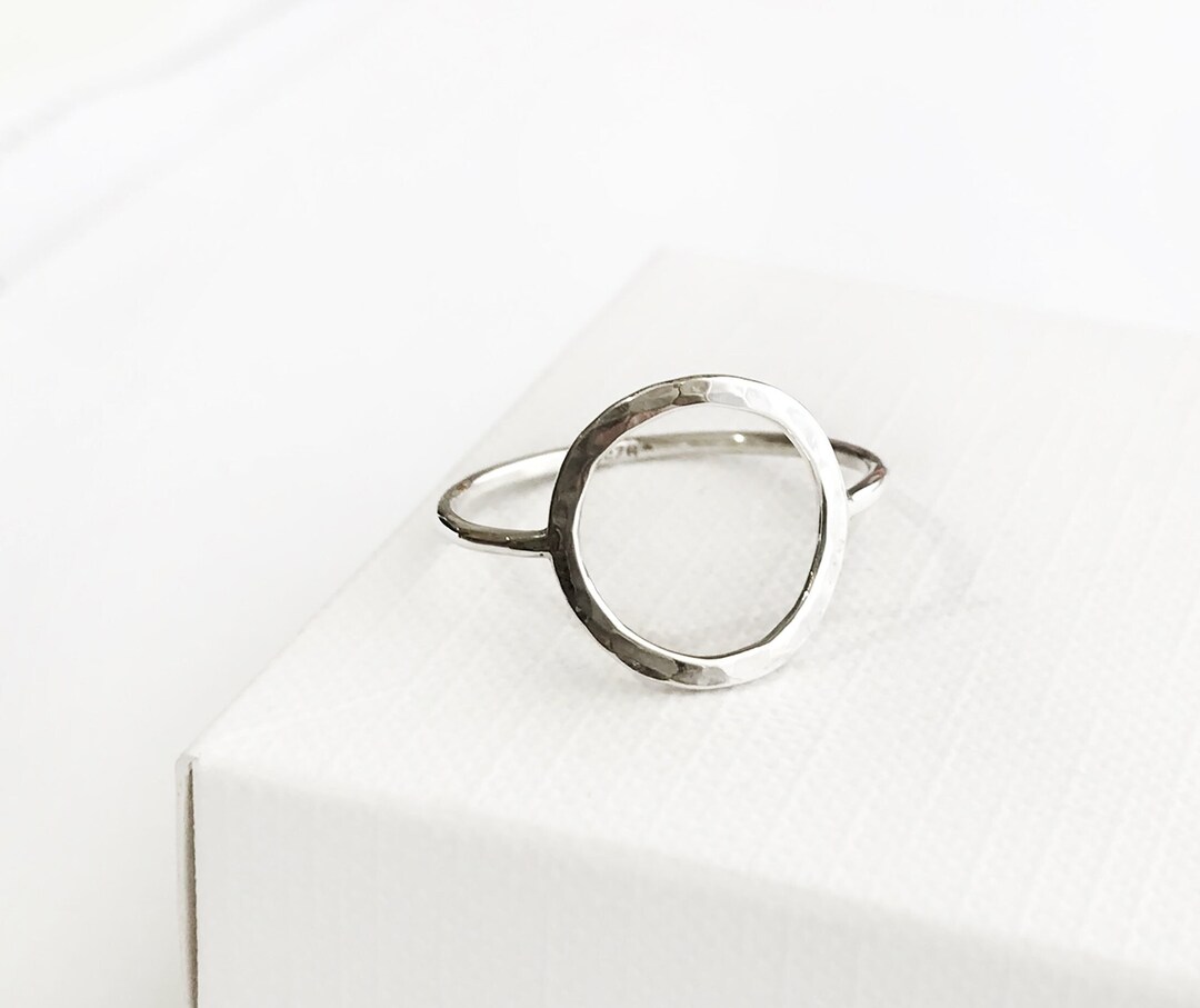 OPEN CIRCLE RING - Sterling Silver Circle Ring - Karma Ring - Statement ...