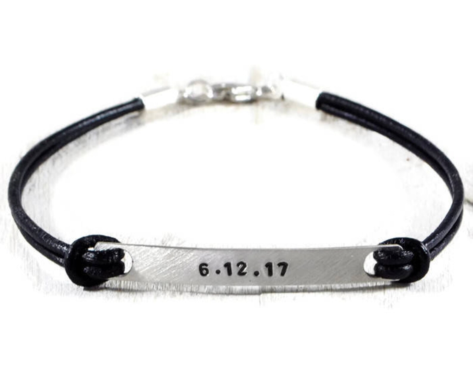 Mens Bracelet Sterling Silver Bar Bracelet Personalized Gift | Etsy