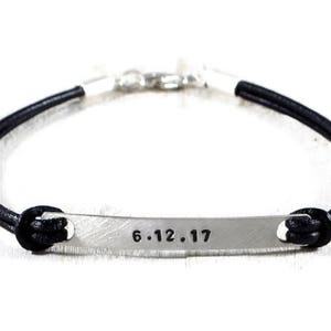 Mens Bracelet, Sterling Silver Bar Bracelet, Personalized Gift for ...
