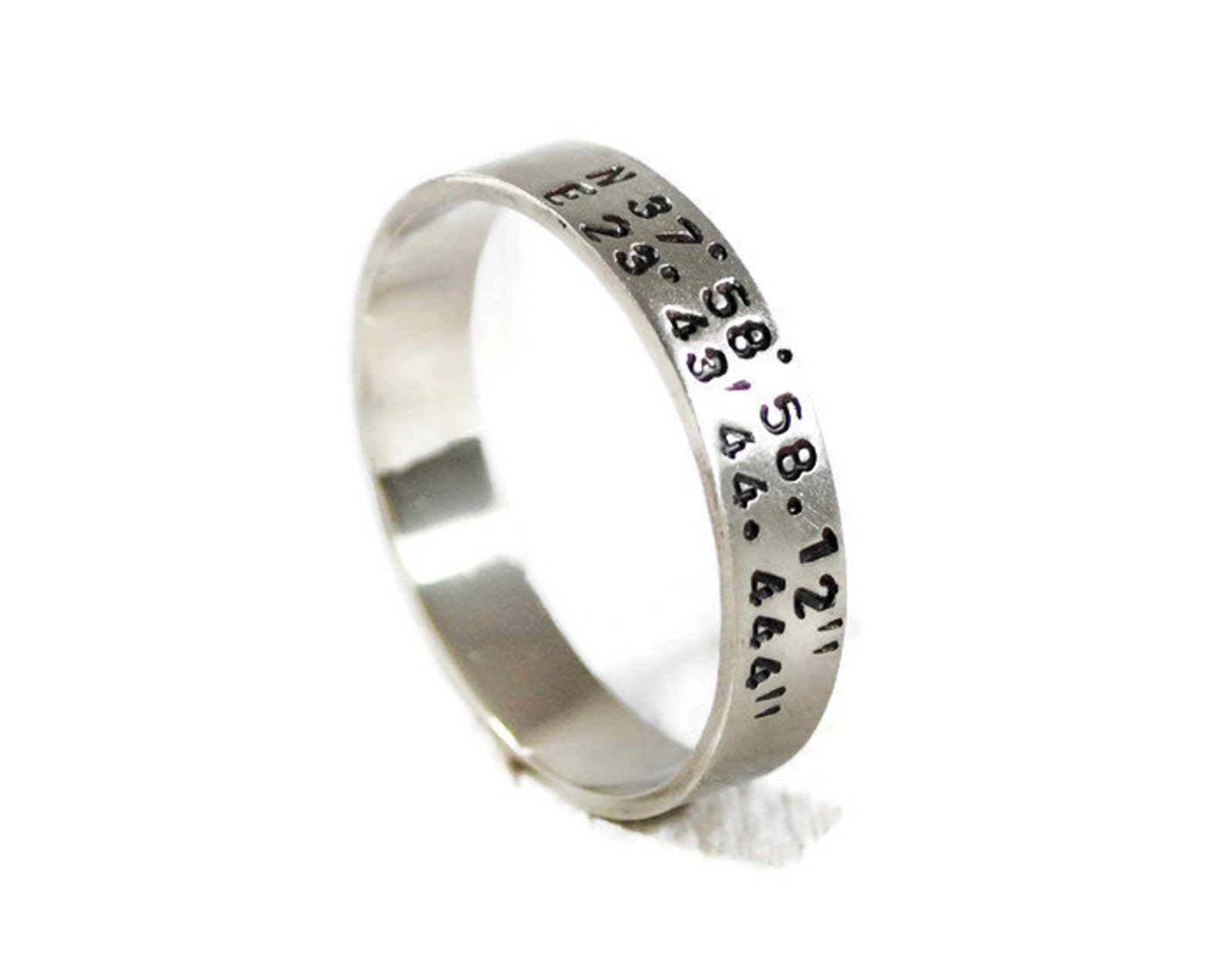 Custom Coordinates Ring Mens Coordinate Ring Band Mens | Etsy