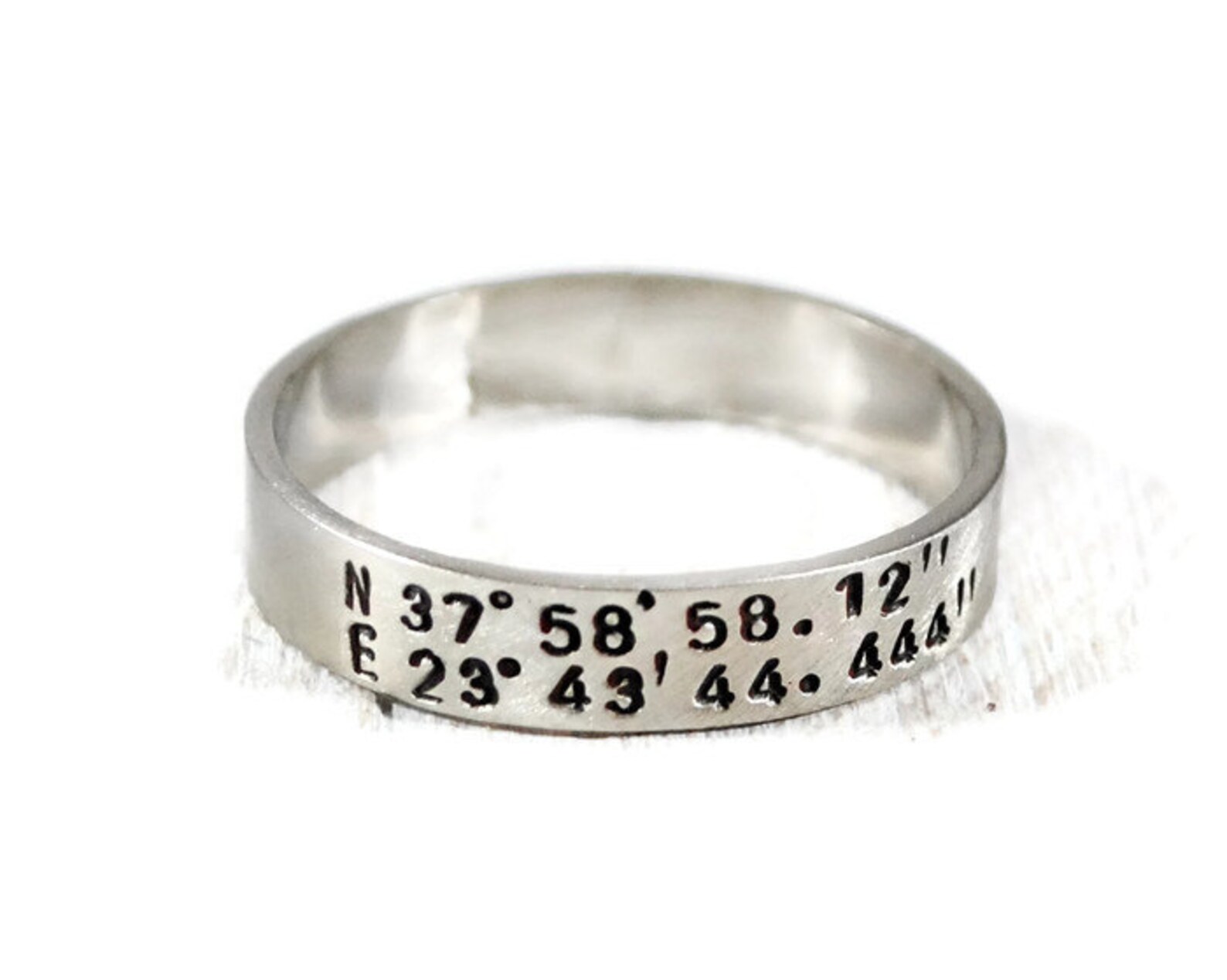 Custom Coordinates Ring Mens Coordinate Ring Band Mens | Etsy