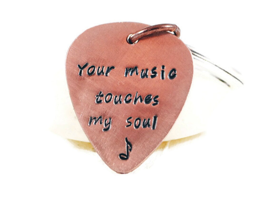 Quote Keychain, Copper Guitar Pick Keychain, Lyrics Keychain, Mens ...