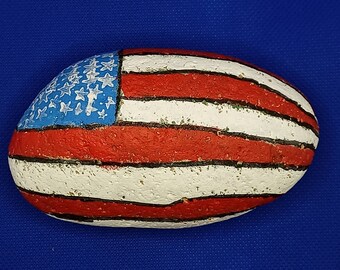 Flag Painted Rock - Etsy
