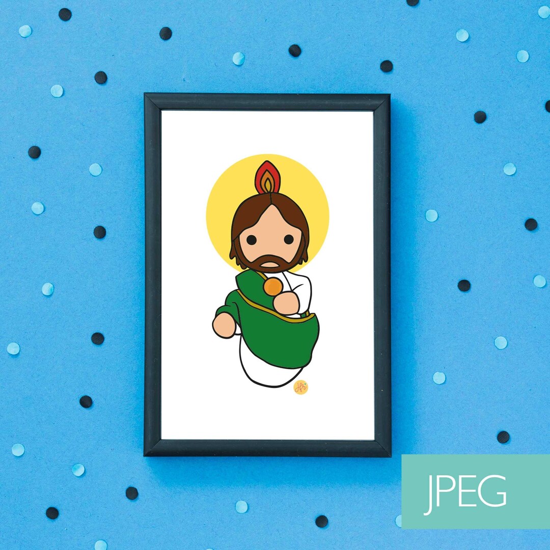 Print Ilustración San Judas Tadeo Instant Download Design Jpg Print ...