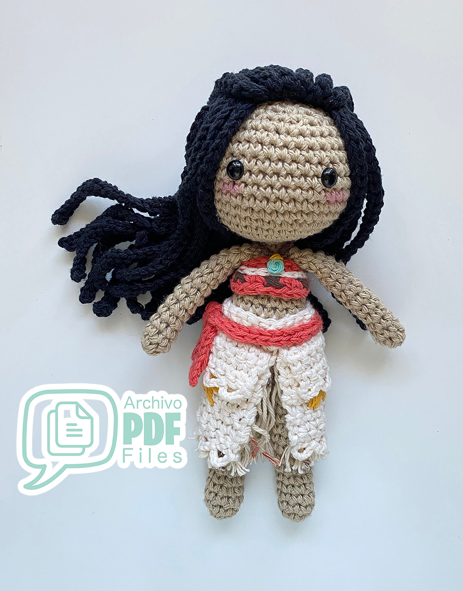 PATTERN/PATRÓN Moana Princesa Polinesia Amigurumi | Etsy