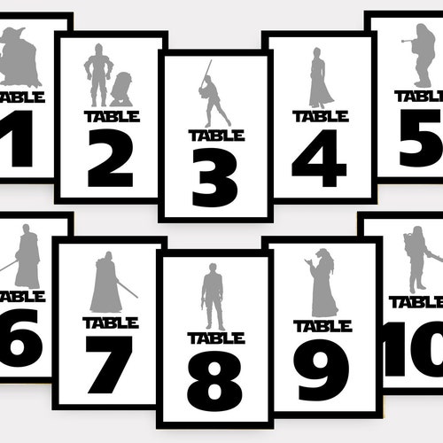 Star Wars Table Numbers Disney Theme Weddings Fairytale - Etsy