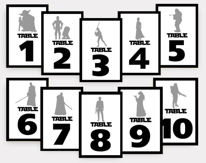 Star Wars Table Numbers Disney Theme Weddings Fairytale | Etsy