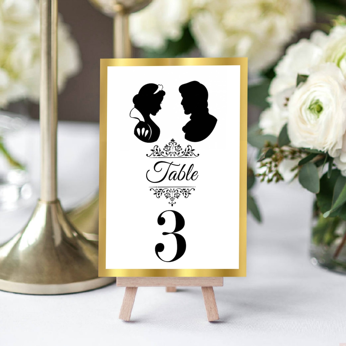 Disney Couple Table Numbers Gold Wedding Table Numbers - Etsy