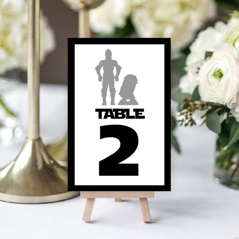 Star Wars Table Numbers Disney Theme Weddings Fairytale - Etsy