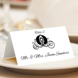 Cinderella Carriage Place Cards, Wedding Escort Cards, Disney Wedding ...