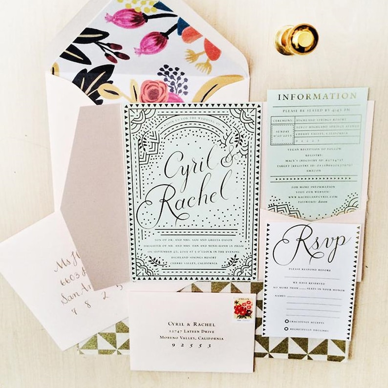 Pocket Wedding Invitation Holder DIY Wedding Invitations - Etsy