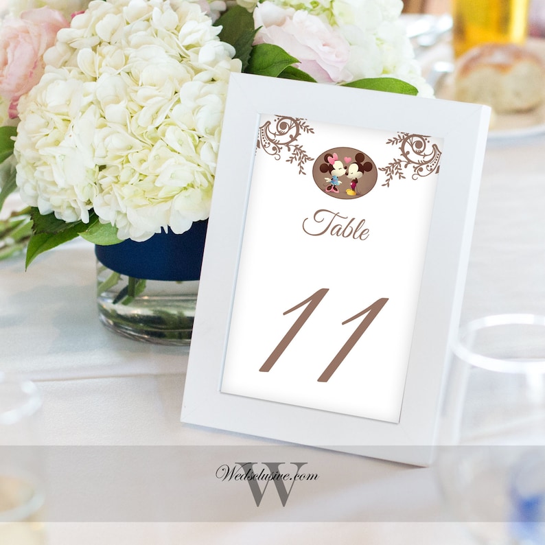 Mickey and Minnie Table Numbers, Vintage Theme, Fall Wedding Table ...