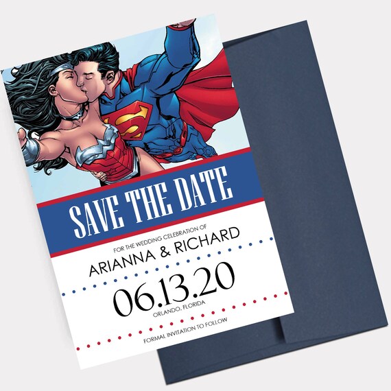 Paper & Party Supplies Paper Invitations Superhero Wedding Save the ...