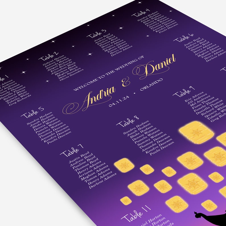 Rapunzel Wedding Seating Chart Floating Lanterns Seating - Etsy