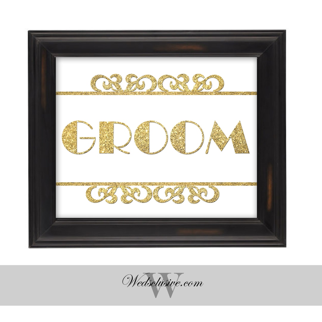 Groom Wedding Sign - Gold Glitter - INSTANT DOWNLOAD - 8x10 - Etsy