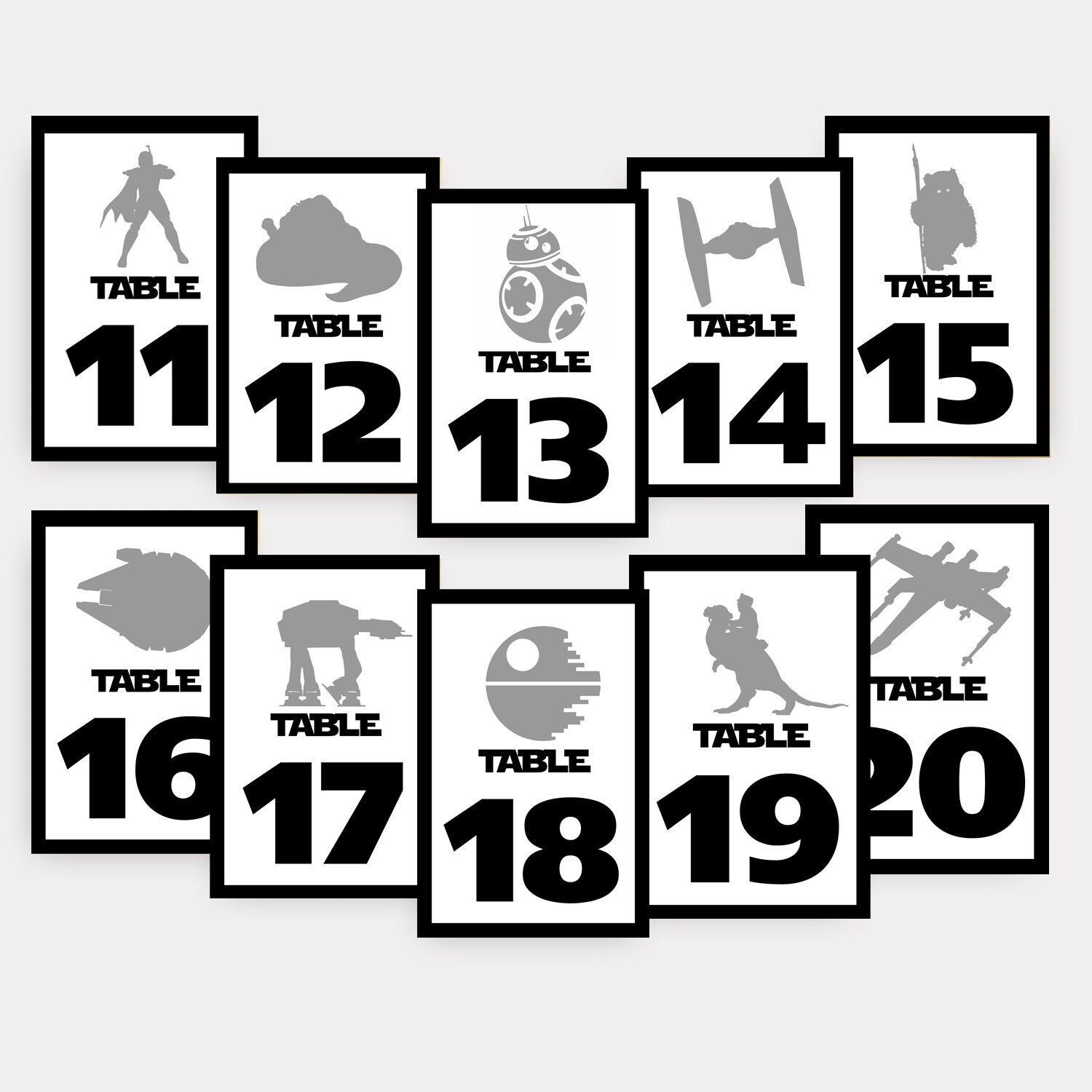 Star Wars Table Numbers Disney Theme Weddings Fairytale - Etsy UK