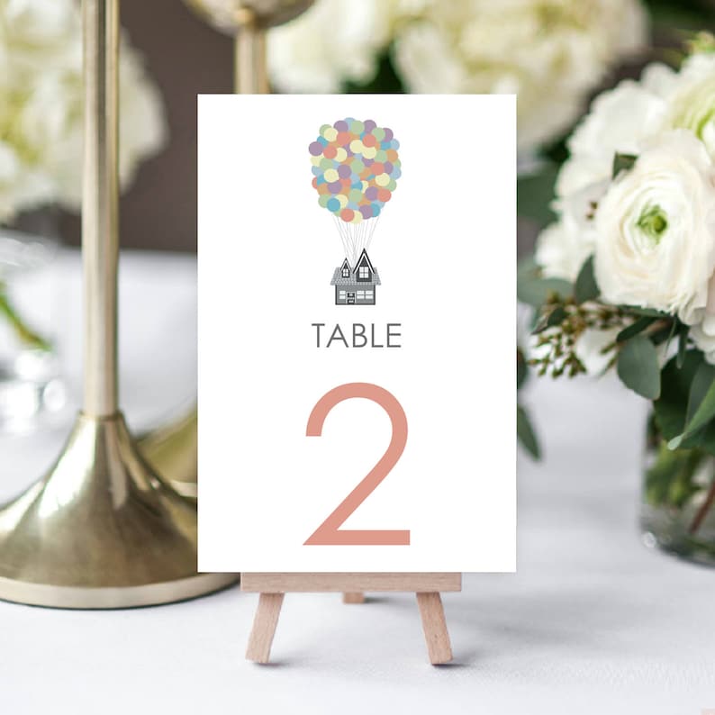 Up Movie Table Numbers Carl and Ellie Wedding Table Numbers | Etsy