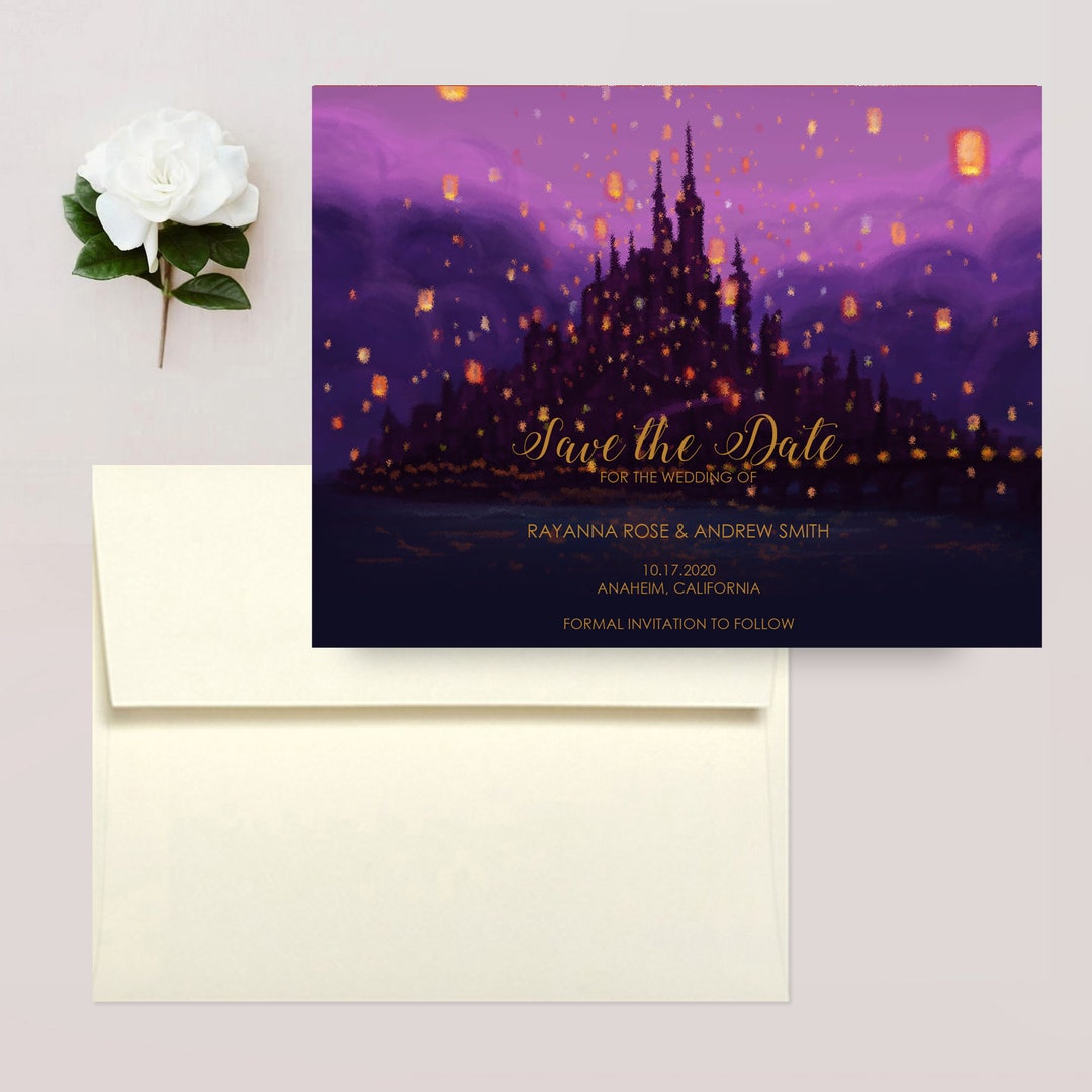 Rapunzel Save the Date Magnets, Disney Save the Dates, Floating ...