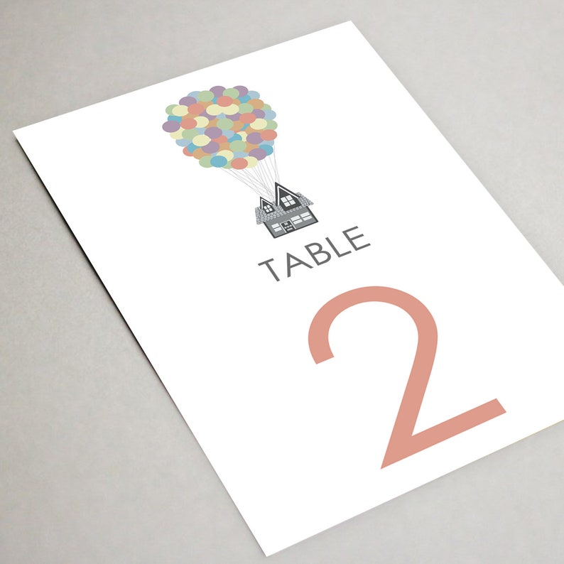 Up Movie Table Numbers Carl and Ellie Wedding Table Numbers | Etsy