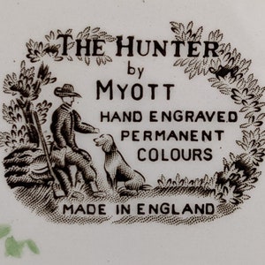 Vintage Myott the Hunter Side Plate Hand Engraved Permanent Colours ...