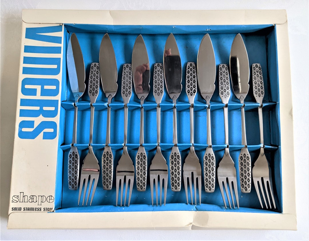 Viners 12 Piece Fish Eaters Knife Fork Shape Stainless Steel - Etsy