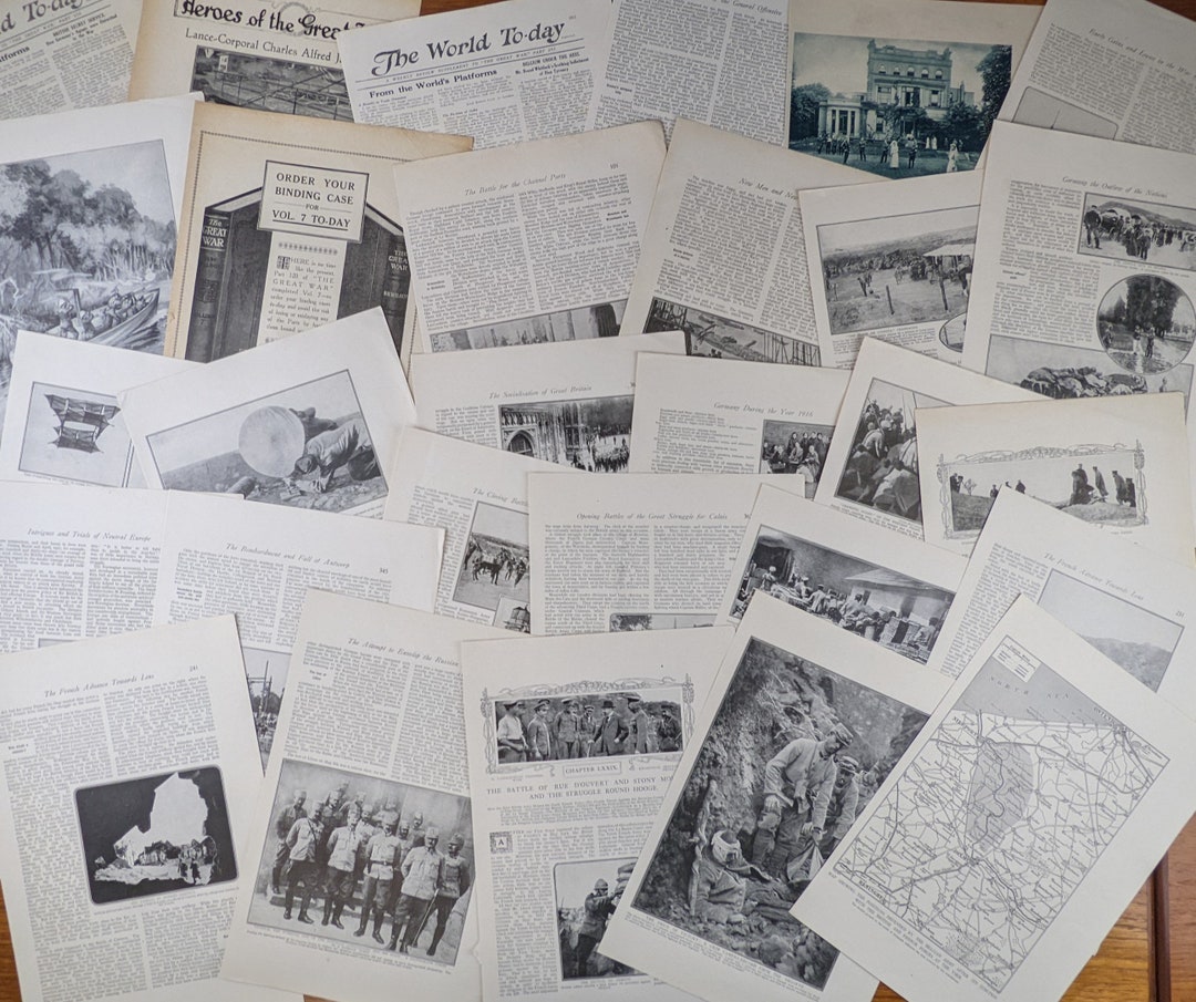 WW1 Decoupage Pages 1914-1918 60 Antique Double Sided Pages War ...