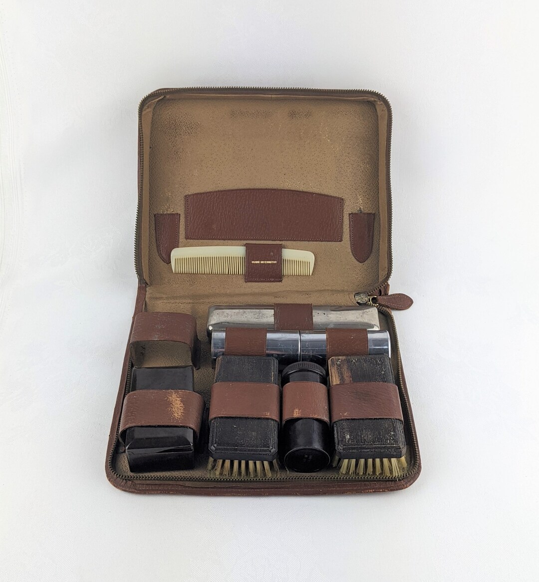 Gentlemen Grooming Shaving Travel Kit Leather Bakelite - Etsy