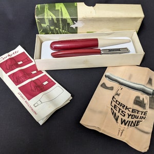 Vintage Boxed Corkette Cork Remover Extractor Bottle Opener Can Piercer ...